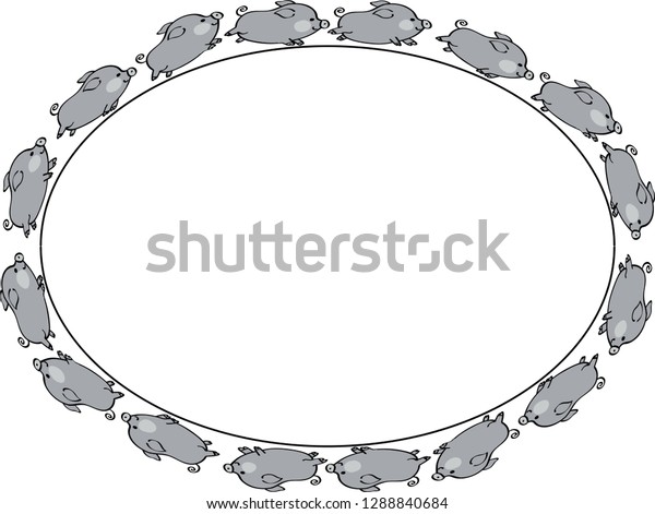 Pig Design Border Vector Stock Vector (Royalty Free) 1288840684 ...