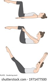 Pilates Sequence Single Leg Stretch Stock Vector (Royalty Free ...