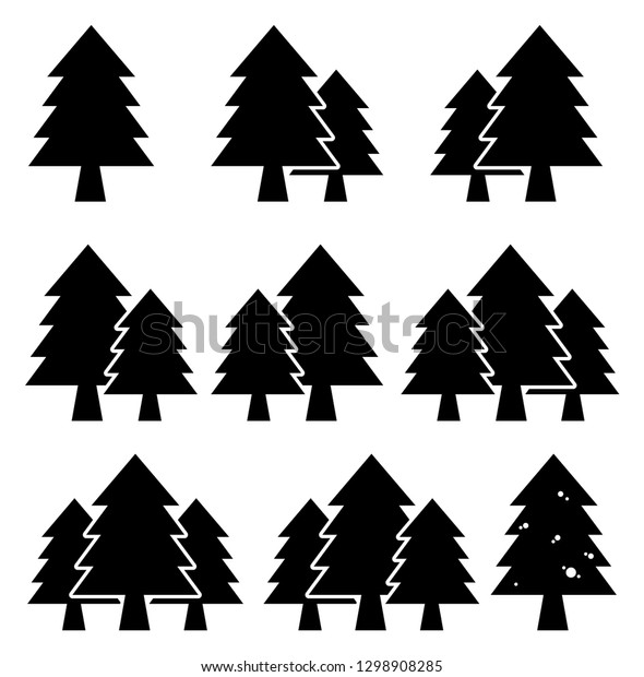 Pine Tree Shapes Stock Vector (Royalty Free) 1298908285 | Shutterstock
