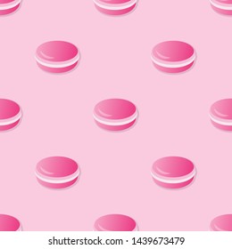 Pink Macaroon Seamless Pattern Vector Illustration Stock Vector ...