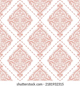 Pink White Damask Vector Seamless Pattern Stock Vector (Royalty Free ...