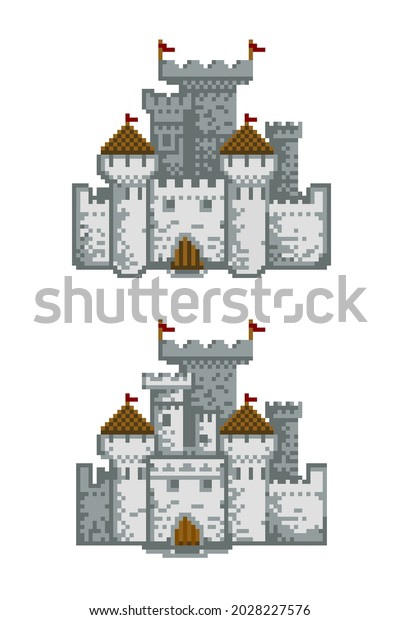 Pixel Art Castle Vector Clipart Games Stock Vector (Royalty Free ...