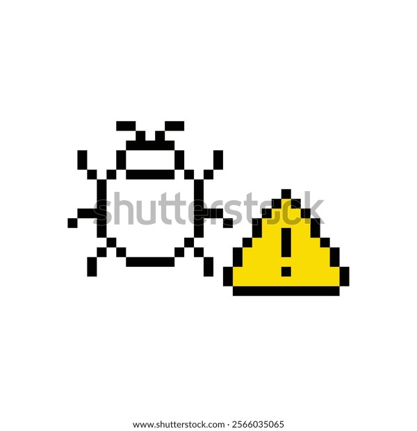 Pixel Art Mobile Computer Pc Virus Stock Vector (Royalty Free ...