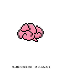 Pixel Brain Icon Vector Pixel Art Stock Vector (Royalty Free ...