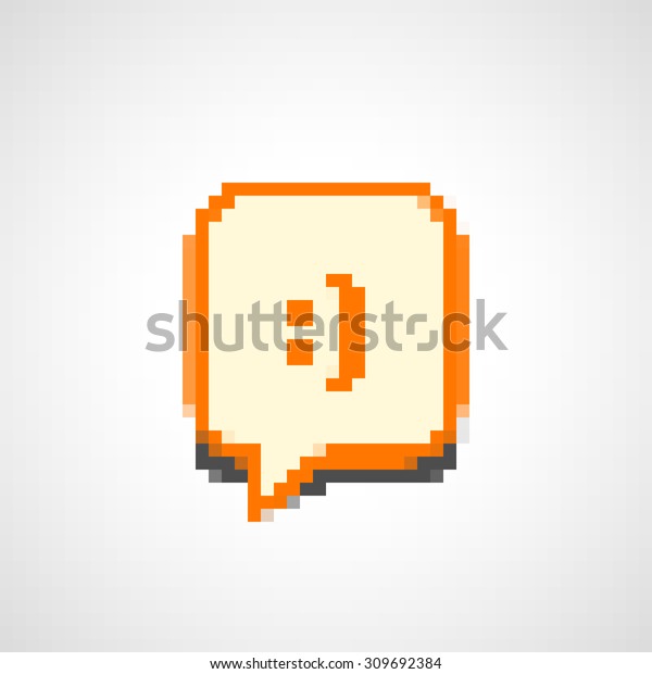 Pixel Bubble Vector Bubble Colon Parenthesis Stock Vector (Royalty Free ...