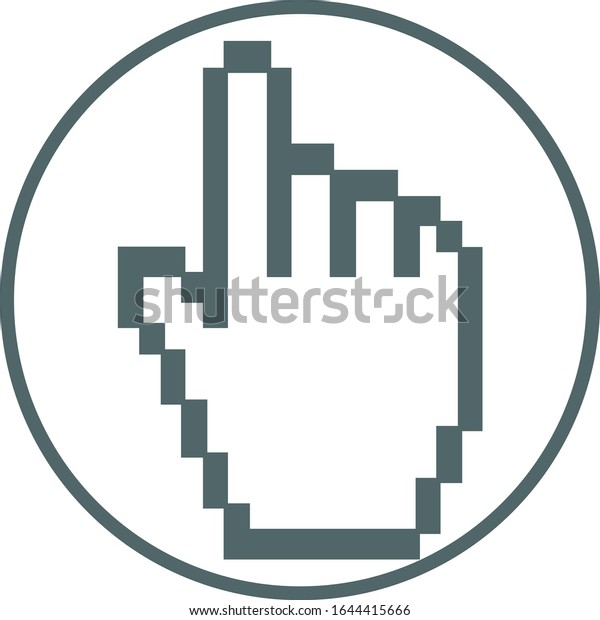 Pixel Hand Cursor Icon Vector Illustration Stock Vector (Royalty Free) 1644415666 | Shutterstock