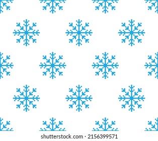 Pixel Paper Snowflake Seamless Pattern Vector Stock Vector (Royalty ...