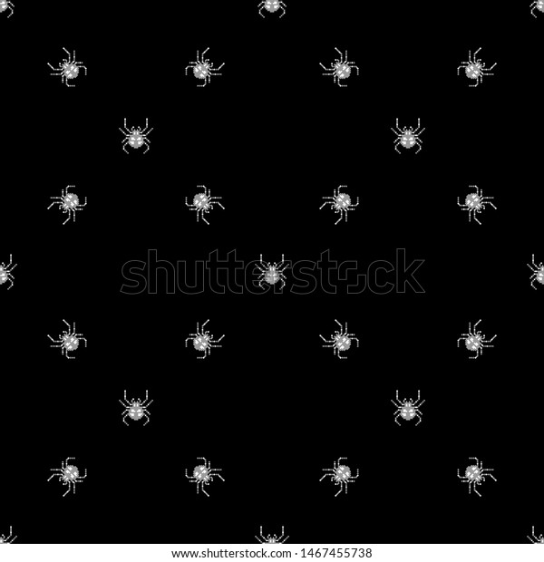 Pixel Seamless Pattern 8bit Spider On Stock Vector (Royalty Free ...