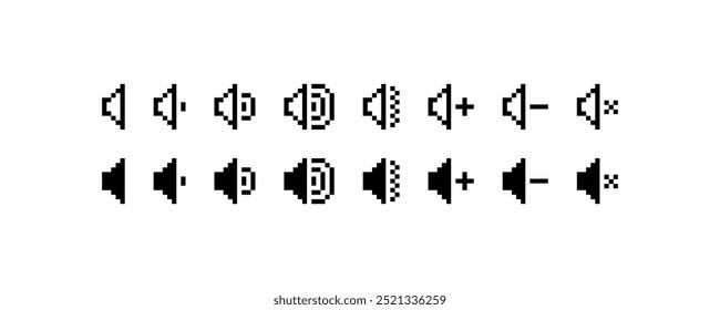 Hi Pixel Message Set Icons Silhouette Stock Vector (Royalty Free ...
