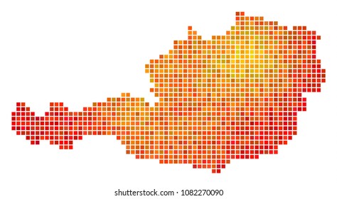 Pixelated Orange Austria Map Vector Territorial Stock Vector (Royalty ...