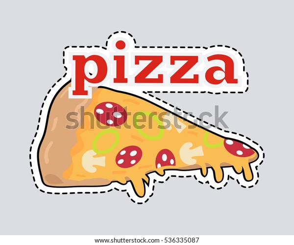 Pizza Slice Patch Cut Out Italian Stock Vector (Royalty Free) 536335087 ...
