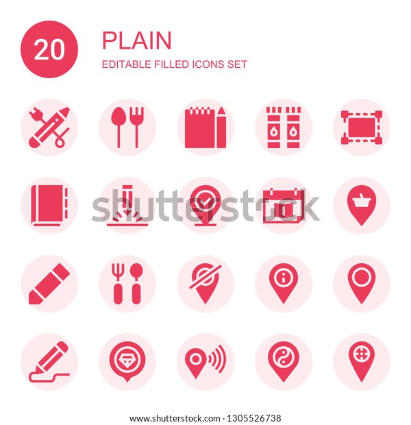 Plain Icon Set Collection 20 Filled Stock Vector (Royalty Free ...