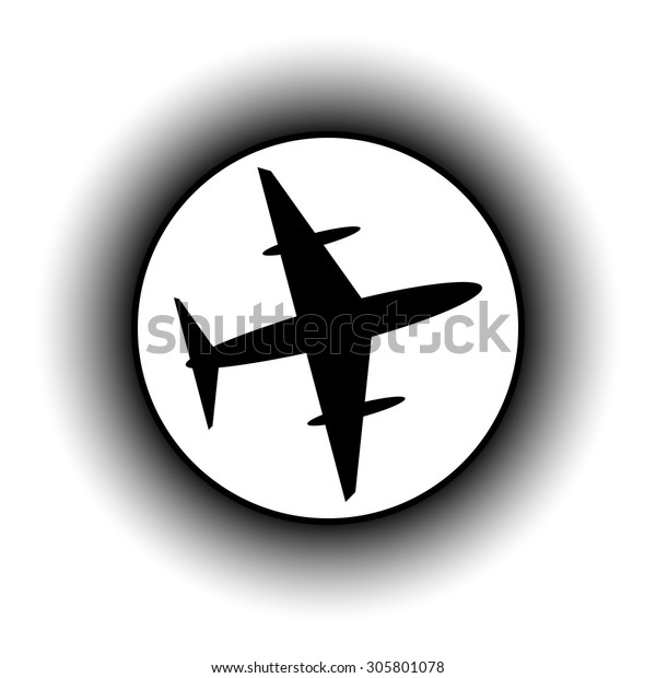 Plane Button On White Background Vector Stock Vector (Royalty Free ...
