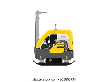 Plate Compactor Side View Flat Vector Stock Vector (Royalty Free ...