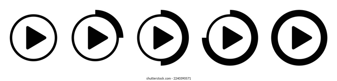 Play Button Circle Progress Icon Vector Stock Vector (Royalty Free ...