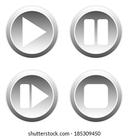 Play Pause Stop Forward Buttons Set Stock Vector (Royalty Free) 183210077 | Shutterstock
