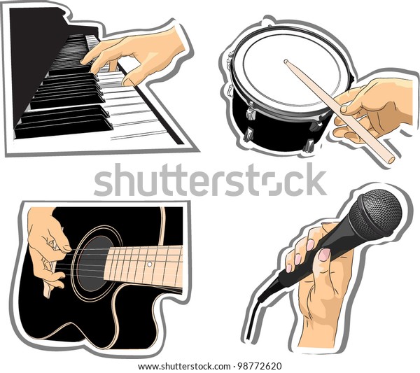 Playing Music Vector Set Stock Vector (Royalty Free) 98772620 ...