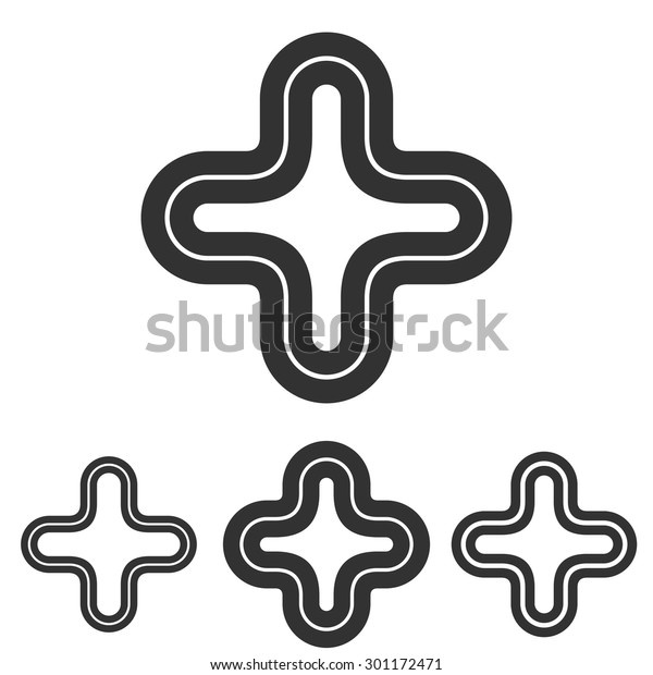 Plus Line Logo Design Set Stock Vector (Royalty Free) 301172471 ...