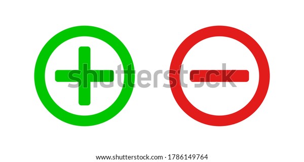 Plus Minus Vector Isolated Green Red Stock Vector (Royalty Free ...
