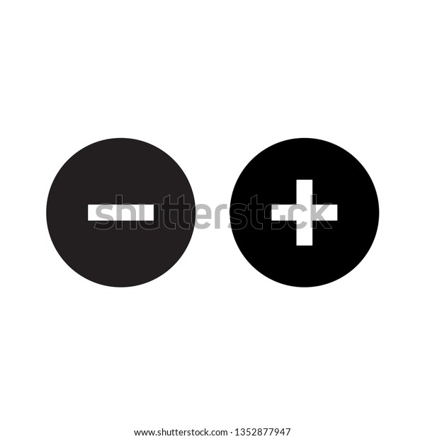 Plus Negative Icon Set Stock Vector (Royalty Free) 1352877947 ...