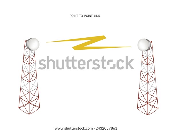 Point Point Microwave Link Vector Stock Vector (Royalty Free ...