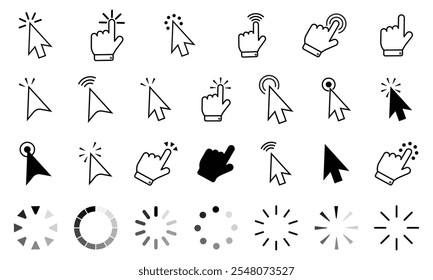 Pointer Click Icon Clicking Cursor Pointing Stock Vector (Royalty Free) 2548073527 | Shutterstock