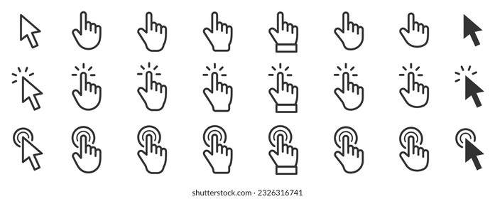 Black Cursor Icons Interface Mouse Click Stock Vector (Royalty Free) 2286507199 | Shutterstock