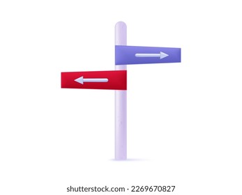 Pointer Direction 3d Road Sign Icon Stock Vector (Royalty Free ...