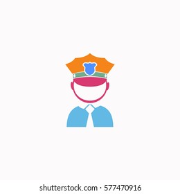 Police Head Icon Police Cop Isolated Stock Vector (Royalty Free ...