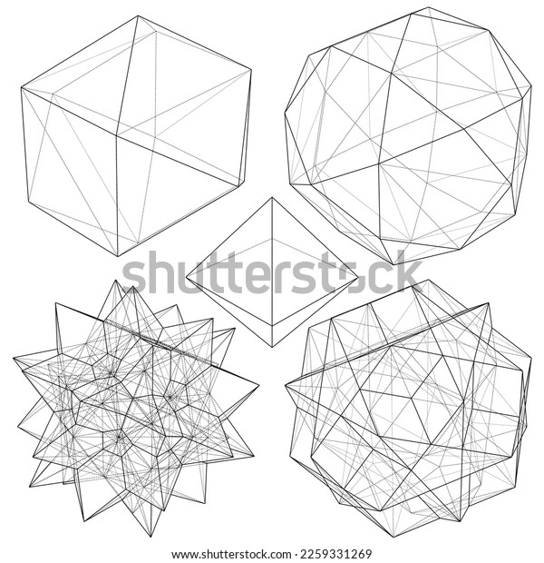 Polyhedron Simple Complicated Shape Vector 15 Stock Vector (Royalty Free) 2259331269 | Shutterstock