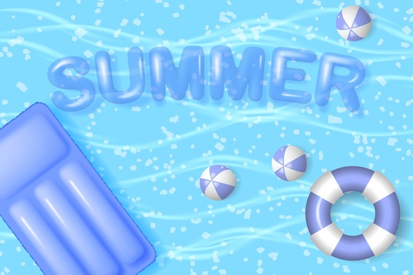 9 Beach Balls Inflatable Floating Beds Top View Stock Vectors and ...