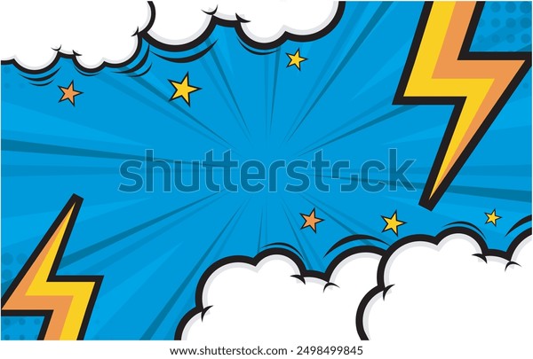 Pop Art Comic Background Lightning Flashes Stock Vector (Royalty Free ...
