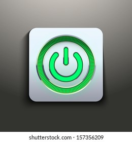 Power Button Green Light Vector Illustration Stock Vector (Royalty Free ...