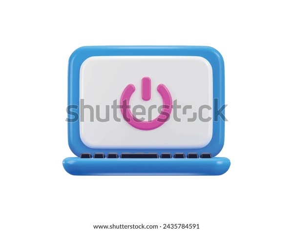 Power Button Icon On Laptop Screen Stock Vector (Royalty Free ...