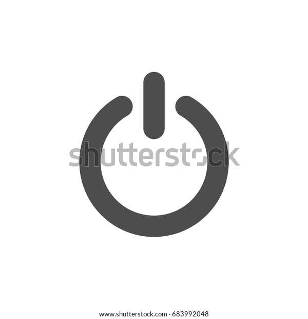 Power Button Simple Icon Monochrome Illustration Stock Vector (Royalty ...