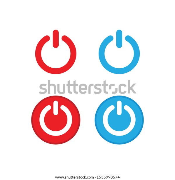 Power Off Button Icon 2 Styles Stock Vector (Royalty Free) 1535998574 ...