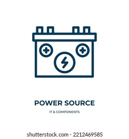 Power Source Icon Linear Vector Illustration Stock Vector (Royalty Free ...