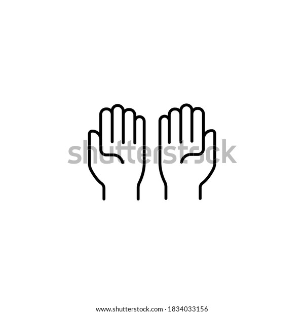 Praying Hands Simple Thin Line Icon Stock Vector (Royalty Free ...