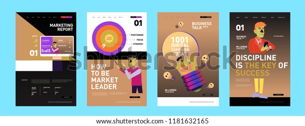 Presentation Website Interface Layout Design Template Stock Vector ...