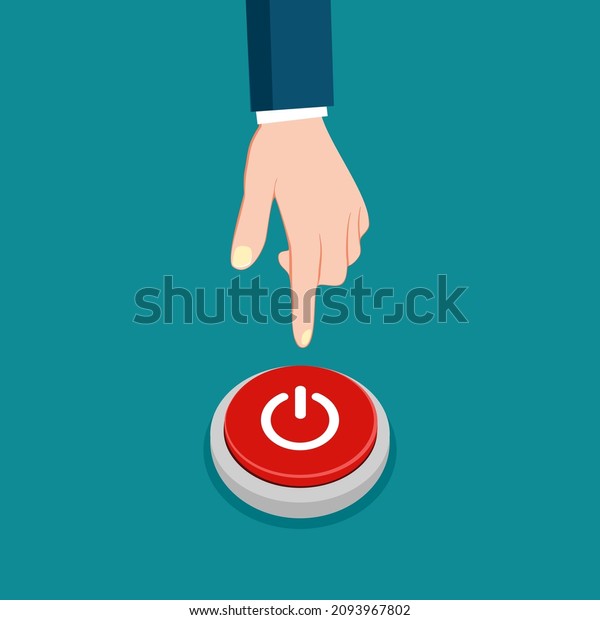 Press Power Button Power On Off Stock Vector (Royalty Free) 2093967802 ...