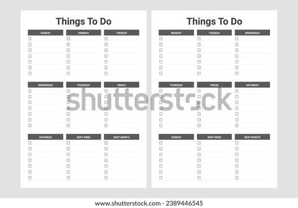 Printable Do Checklist Template Start On Stock Vector (Royalty Free ...