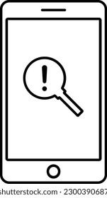 Problem Phone Warning Error Caution Outline Stock Vector (Royalty Free ...