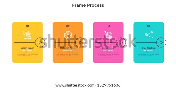 Process Chart 4 Rectangular Elements Cards Stock Vector (Royalty Free ...