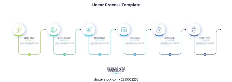 Process Chart Five Linear Elements Placed Stock Vector (Royalty Free ...