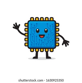 Processor Chipset Mascot Character Design Stock Vector (Royalty Free ...