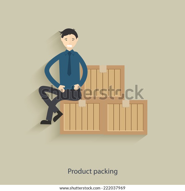 Product Packing Concept Designclean Vector Stock Vector (Royalty Free ...