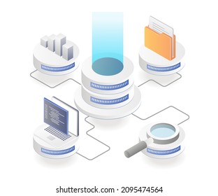 Program Language Analysis Server Isometric Illustration Stock Vector ...