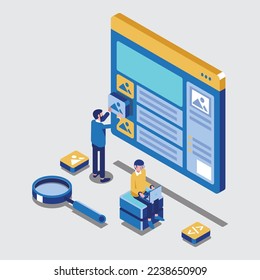 Remote Management Distant Work Isometric Icons Stock Vector (Royalty ...