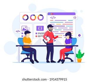 Programmers Work Concept People Work On Stock Vector (Royalty Free) 1914379915 | Shutterstock