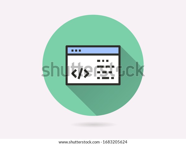 Programming Code Icon Simple Illustration Long Stock Vector (Royalty ...